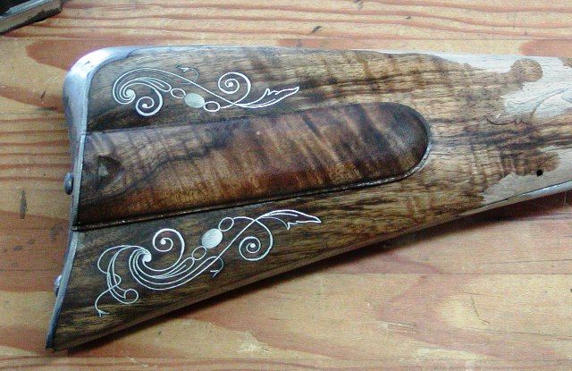 Some silver wire inlay on an English rifle | The Muzzleloading Forum